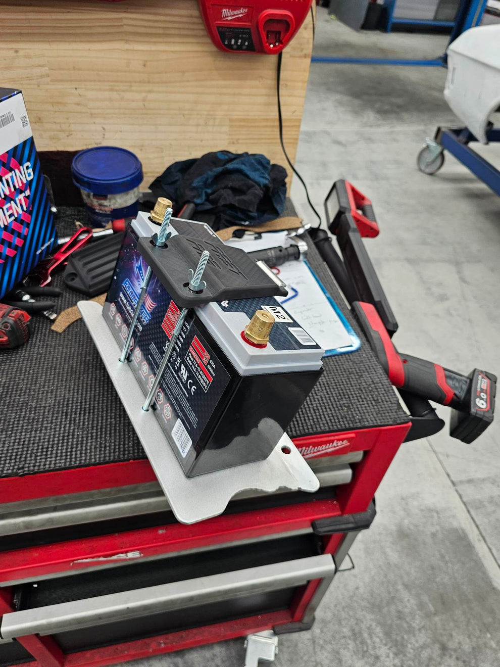 Nissan Stagea C34 battery relocation tray/mount - FastFab